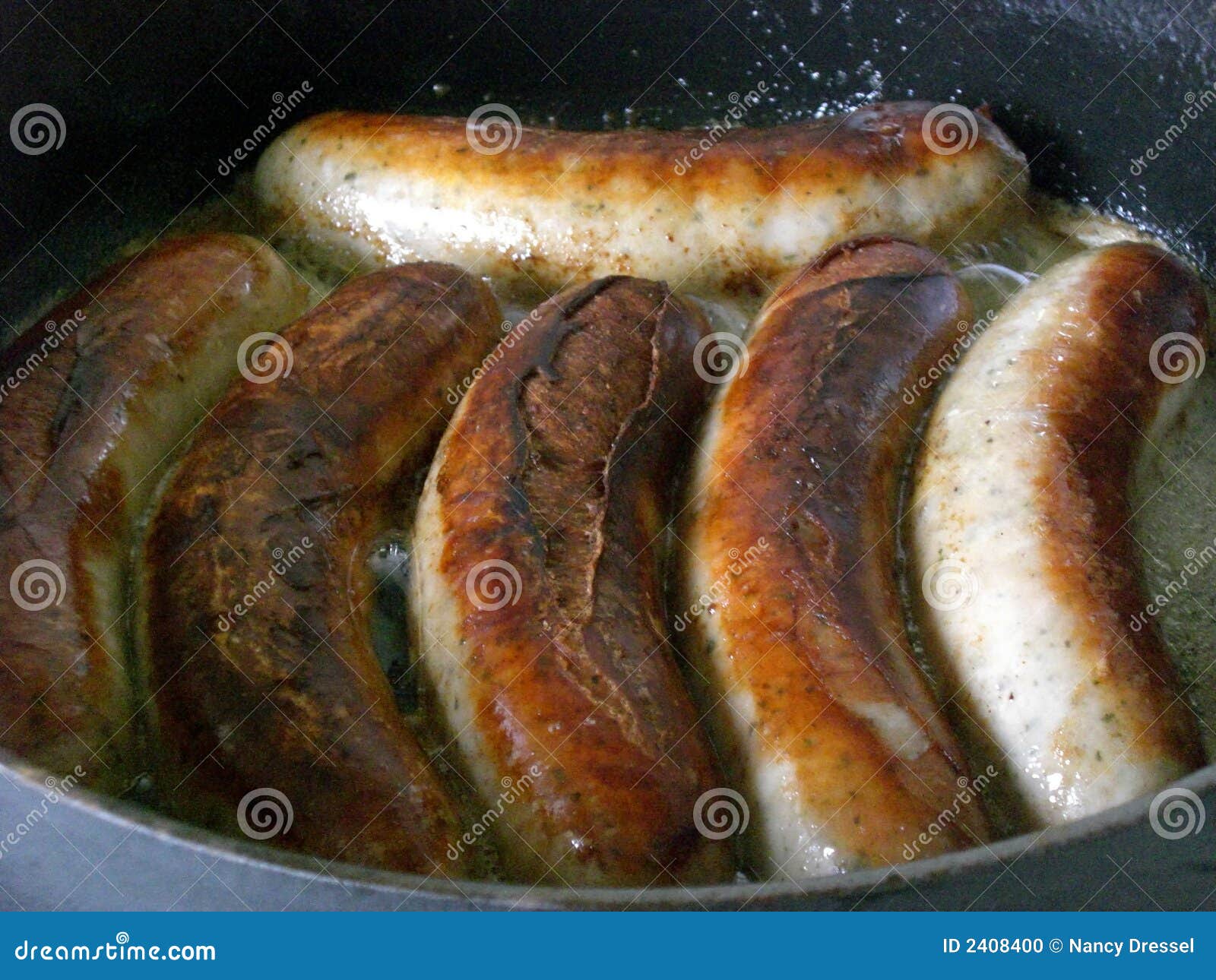 Fried sausage stock photo. Image of delicious, fresh, barbecue - 2408400