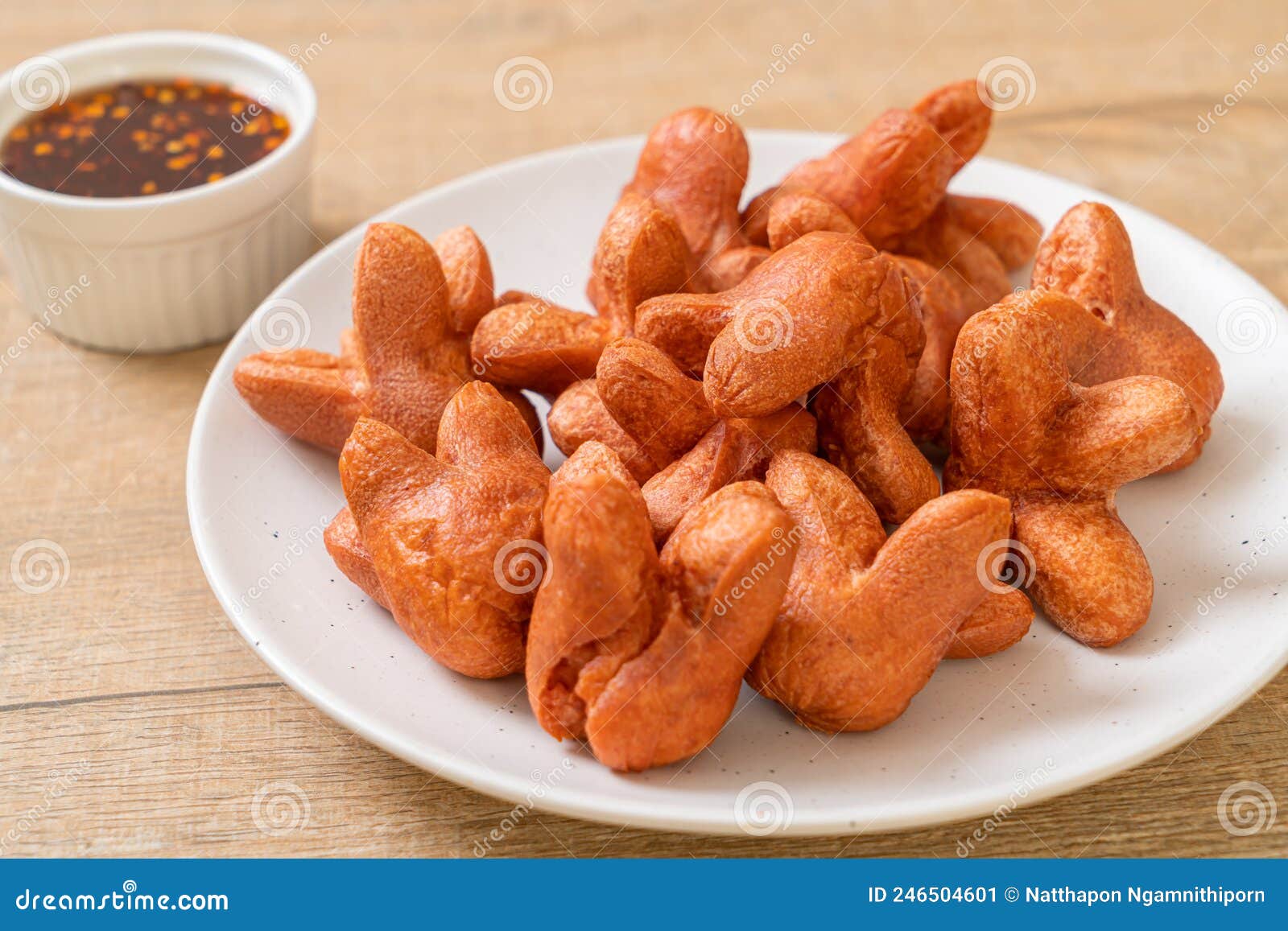 Fried Sausage With Dipping Sauce Stock Image Image Of Fried Sausage