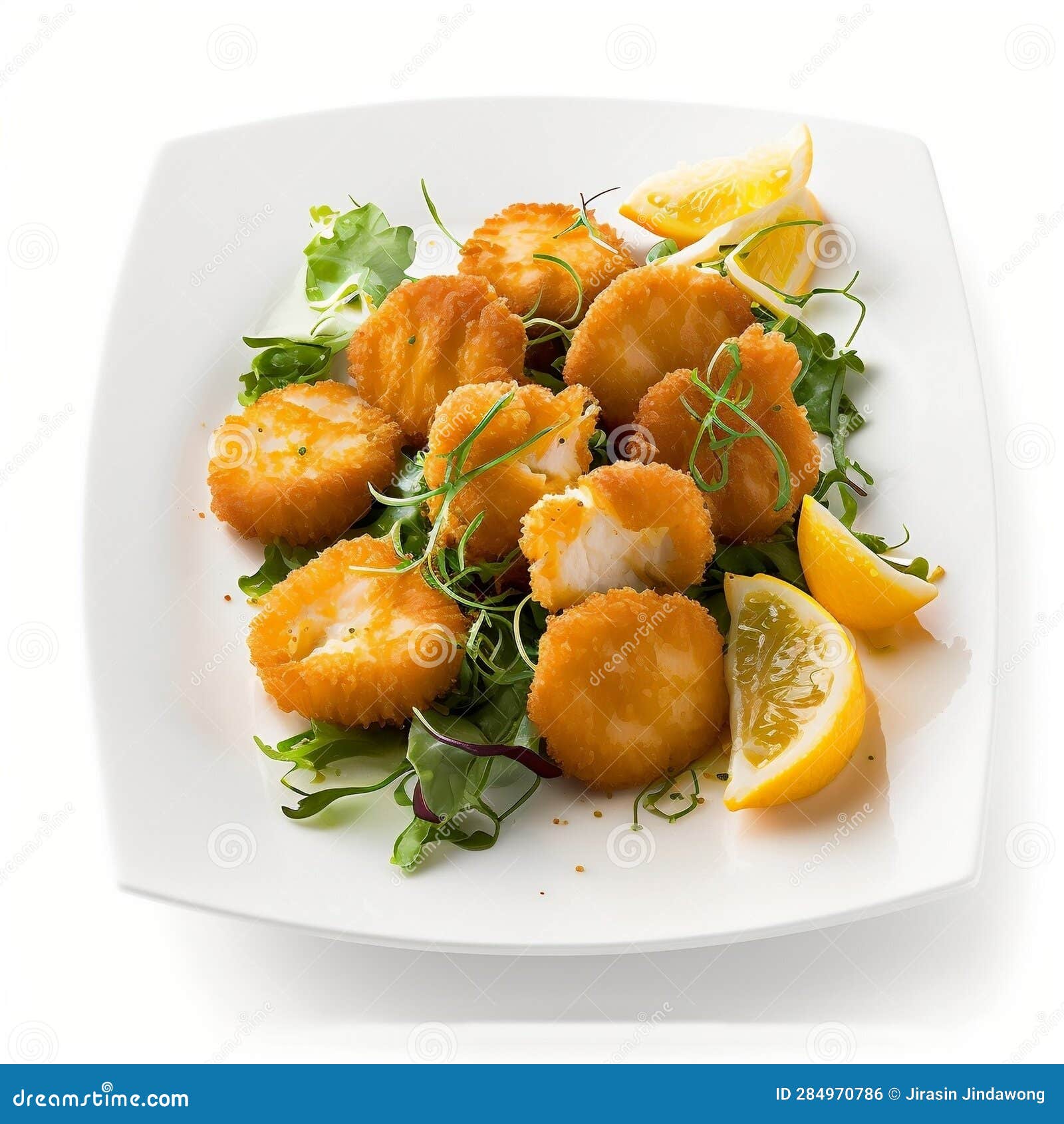 Sea Scallops With Fried Leek And Rose Purslane Onion Broth Generative ...