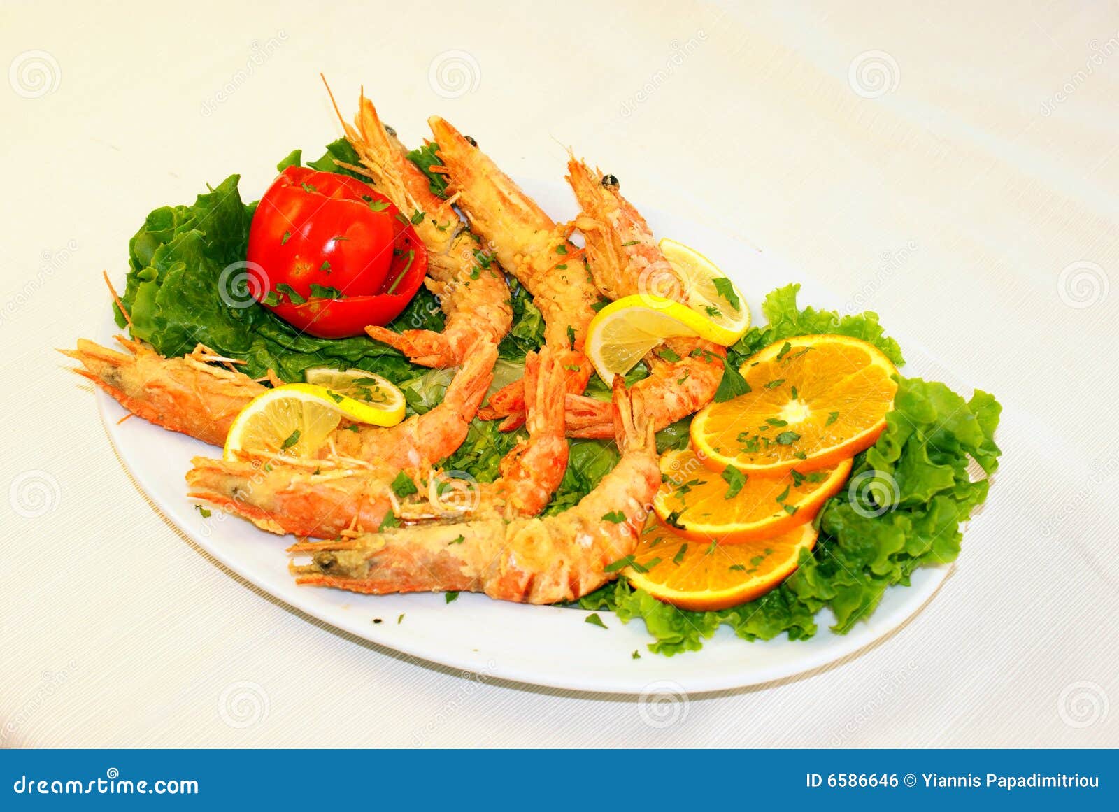 Fried scampi stock photo. Image of plate, fish, greek - 6586646