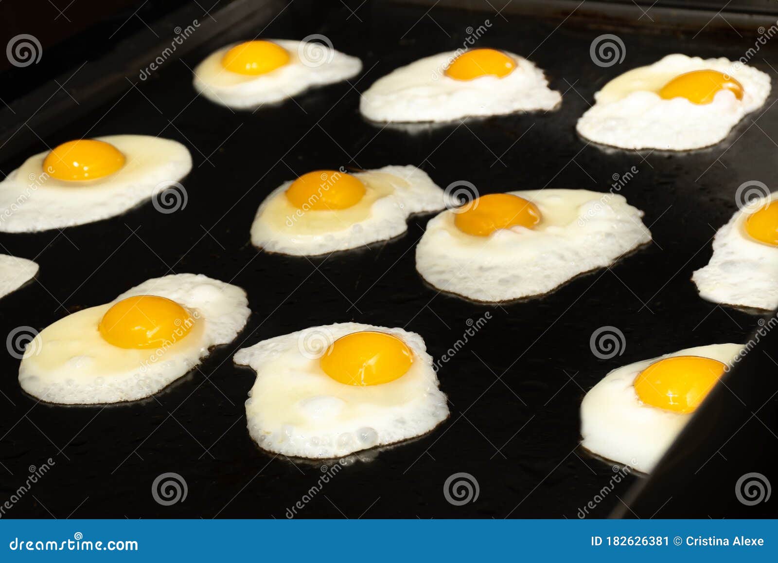 Fried and Scrambled Eggs and Omelette Station in a Hotel or Restaurant ...