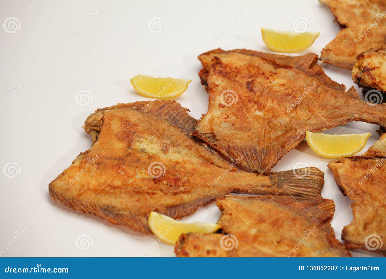 Fried Sea Flat Fish with Lemon Stock Image - Image of lemon, fish ...