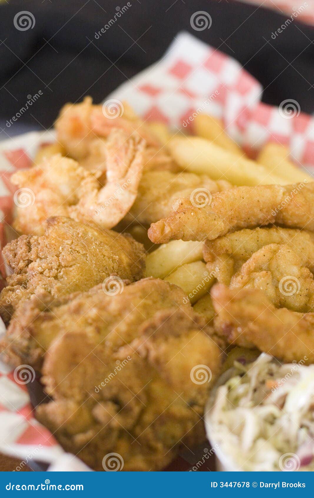 Fried Seafood Basket stock photo. Image of oyster, close - 3447678