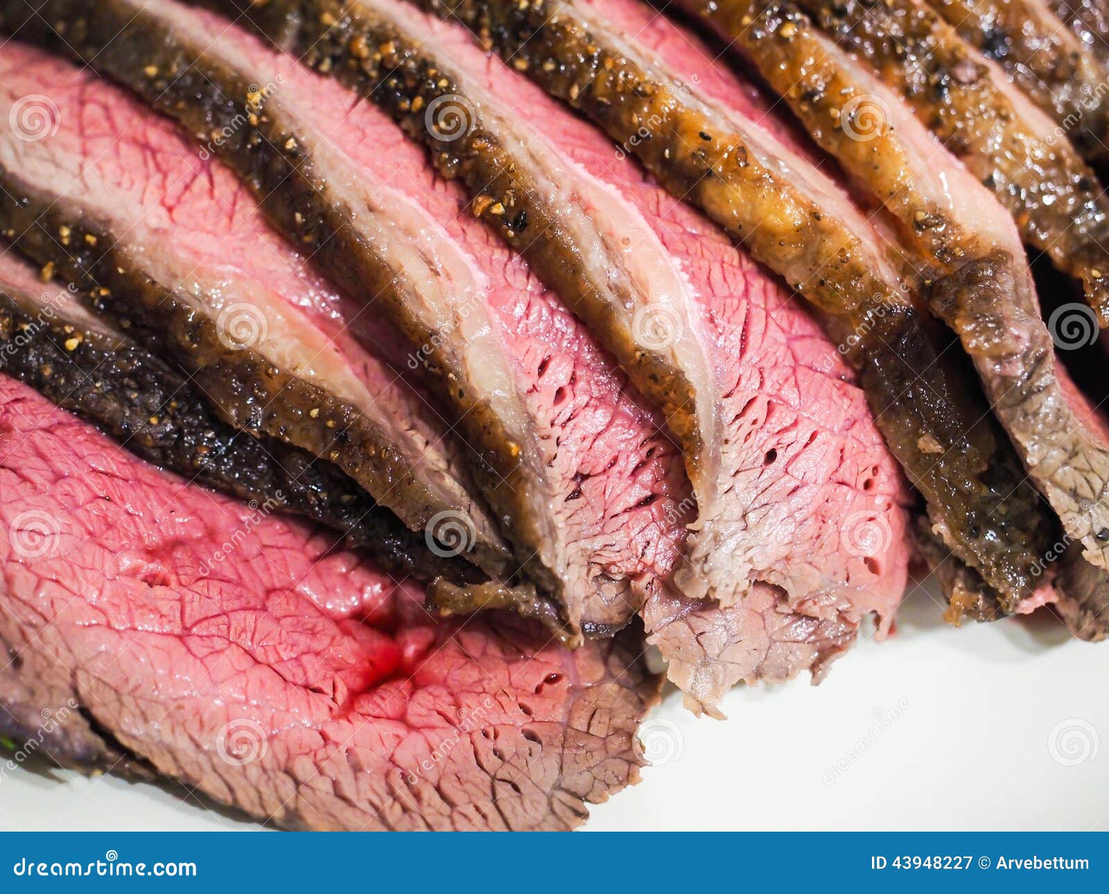 Fried Seasoned Juicy Red Meat Stock Image - Image of plate, beef: 43948227