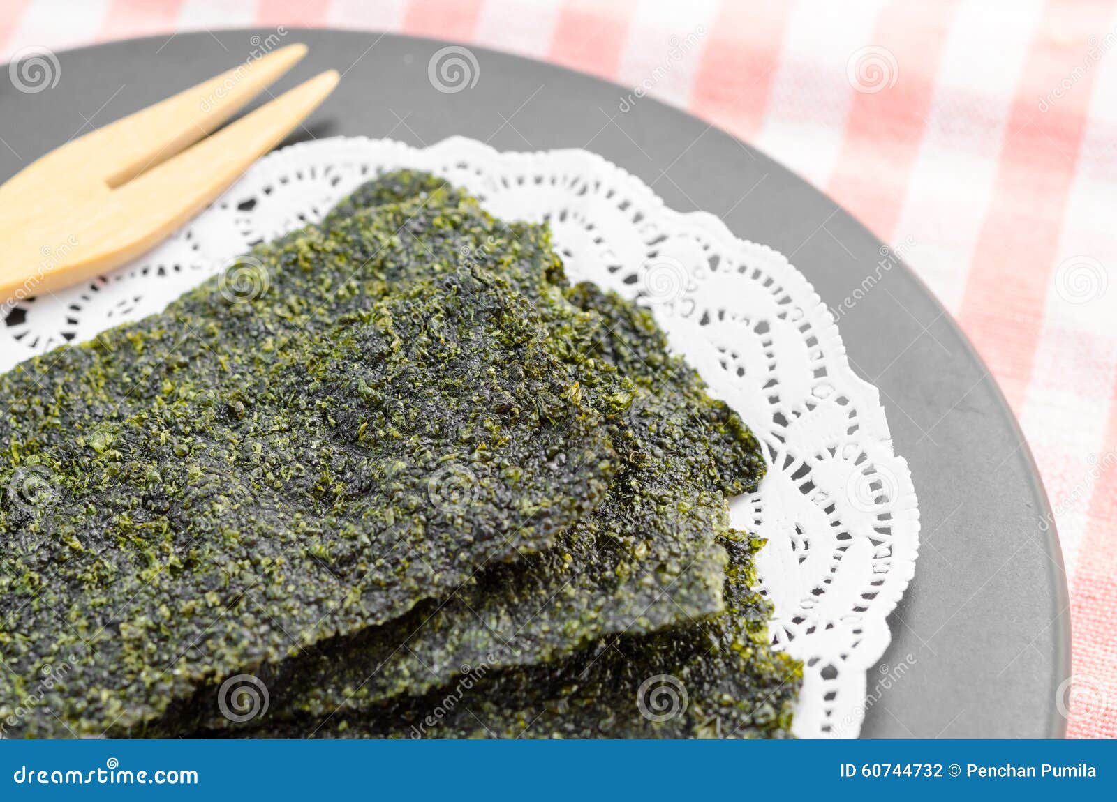 Fried seaweed. stock photo. Image of bowl, food, cooking - 60744732
