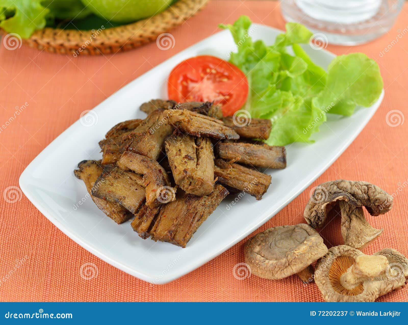 Fried Shitake Stem ,vegetarian Food Stock Image - Image of ingredient ...