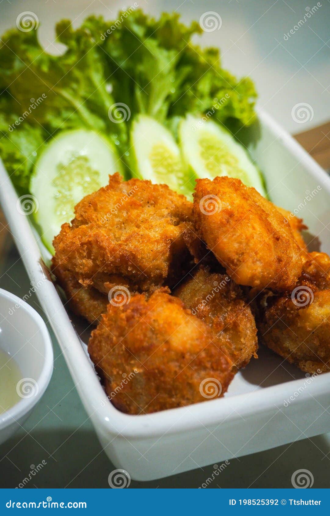 Fried shrimp cake stock photo. Image of restaurant, cooking - 198525392