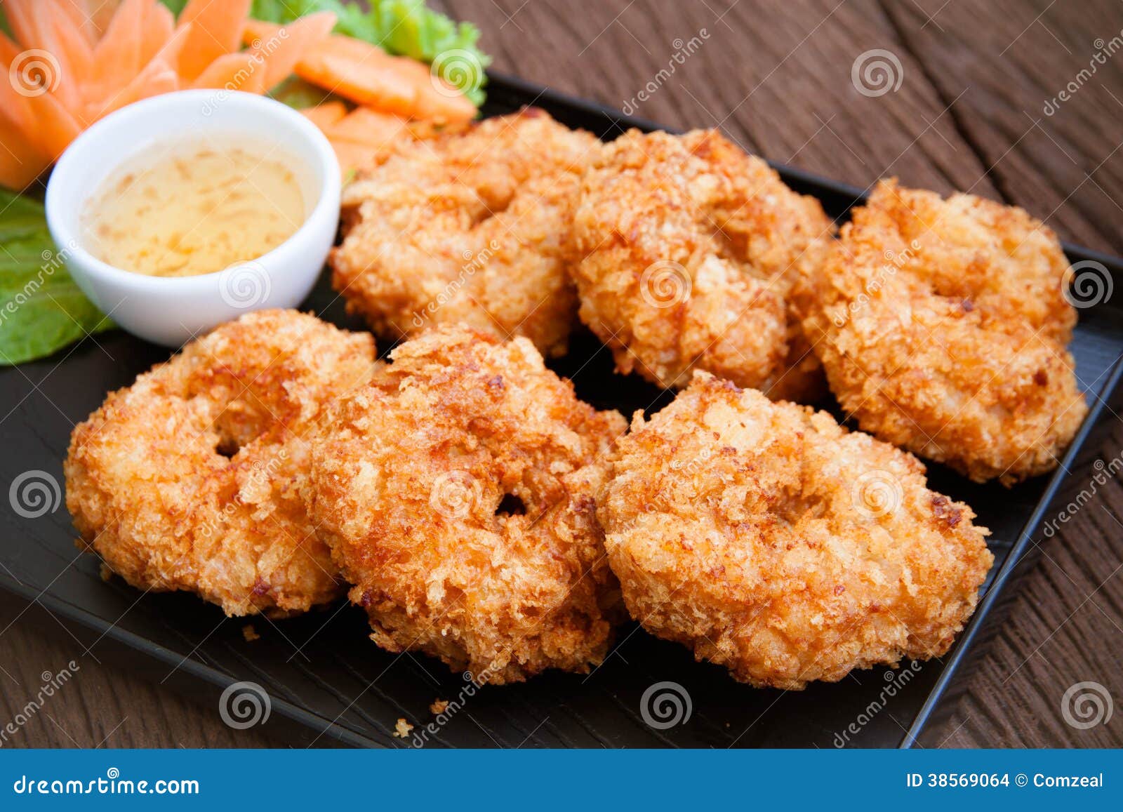 Fried shrimp cake stock photo. Image of prawn, carrot - 38569064
