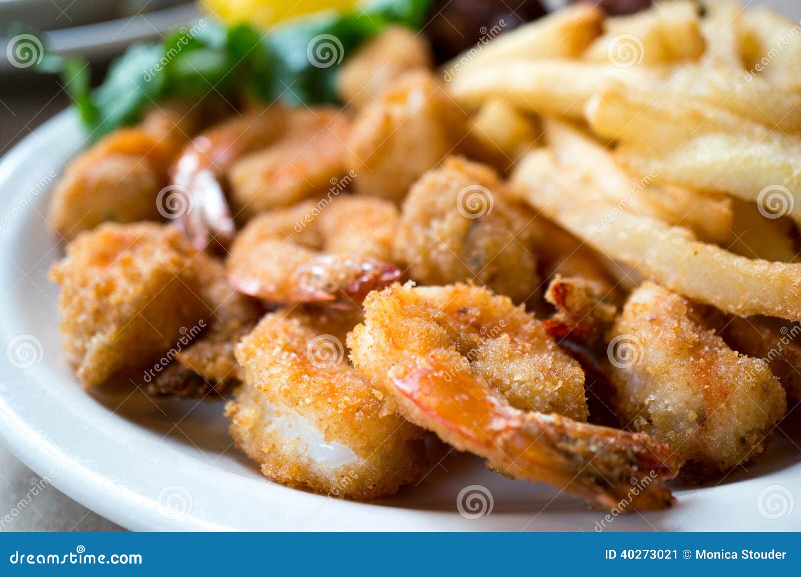 Fried Shrimp Dinner stock image. Image of crustacean - 40273021