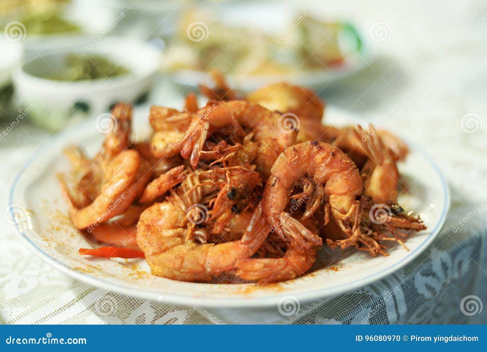 Fried shrimp dinner time stock photo. Image of shrimp - 96080970