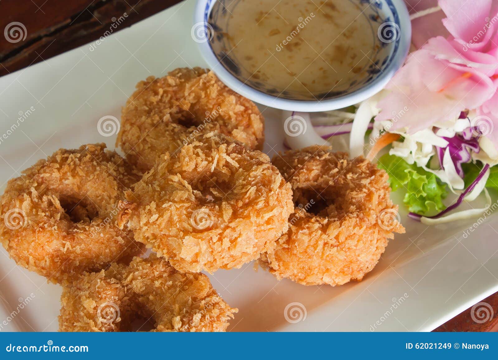 Fried Shrimp donut stock image. Image of donut, delicious - 62021249