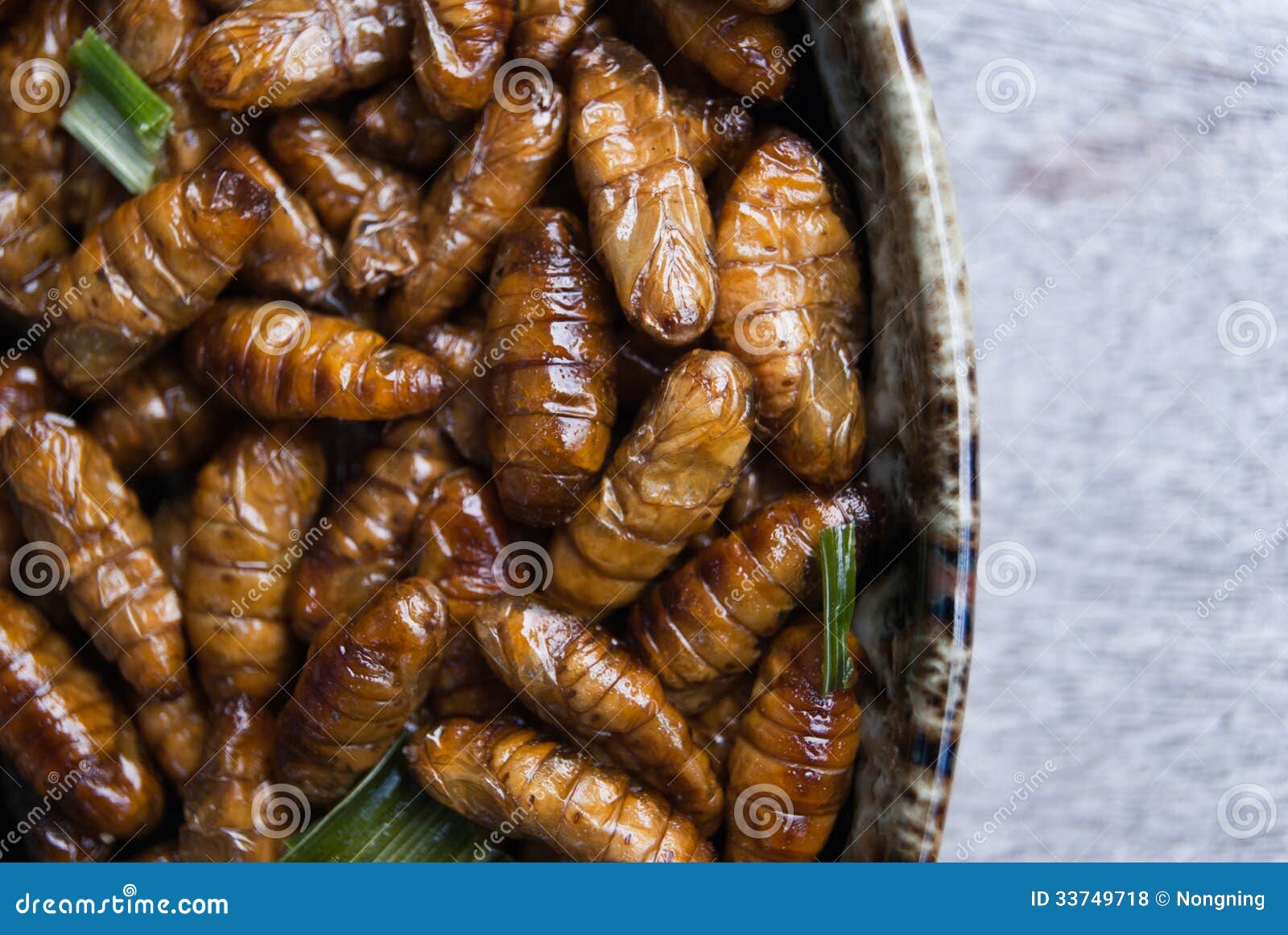 Fried silk worms stock photo. Image of crunchy, animal - 33749718