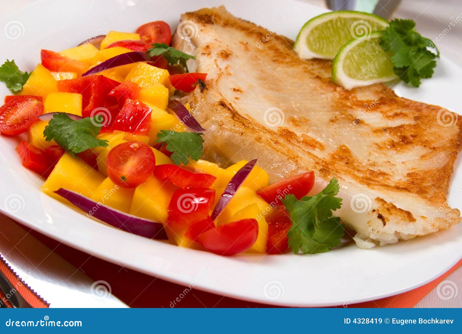 Fried skate stock image. Image of diet, dish, food, close - 4328419