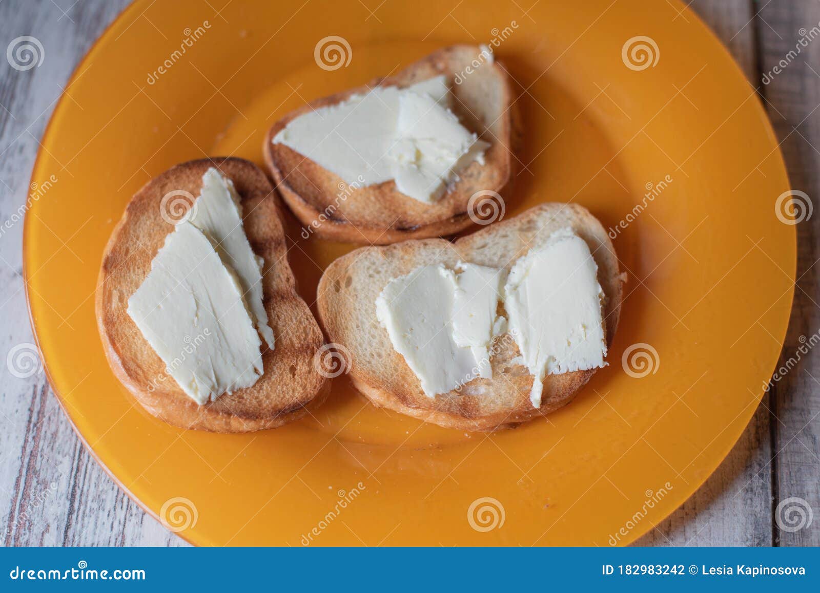 Fried Slice of Toast with Butter Top View Stock Photo - Image of focus ... Fried Slice of Toast with Butter Top View Stock Photo - Image of focus ...