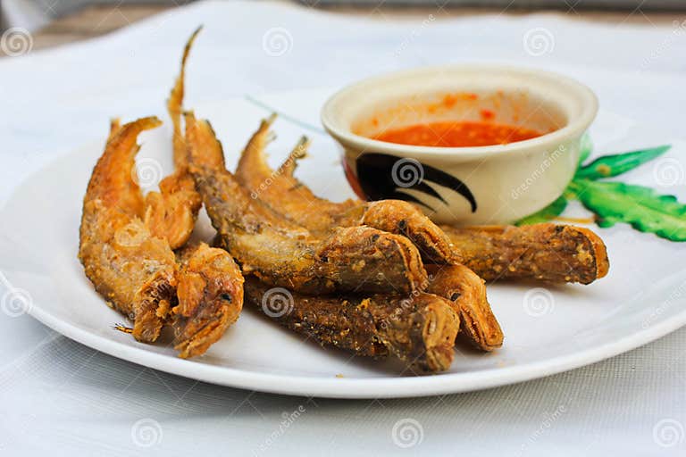 Fried small fish. stock image. Image of preparing, gourmet - 18419093