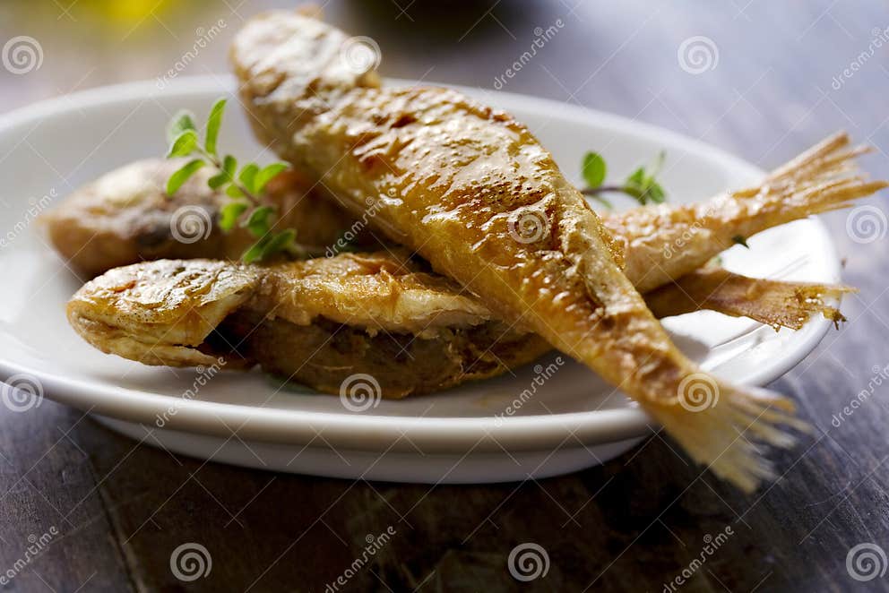 Fried small fish stock image. Image of healthy, mediterranean - 4319157