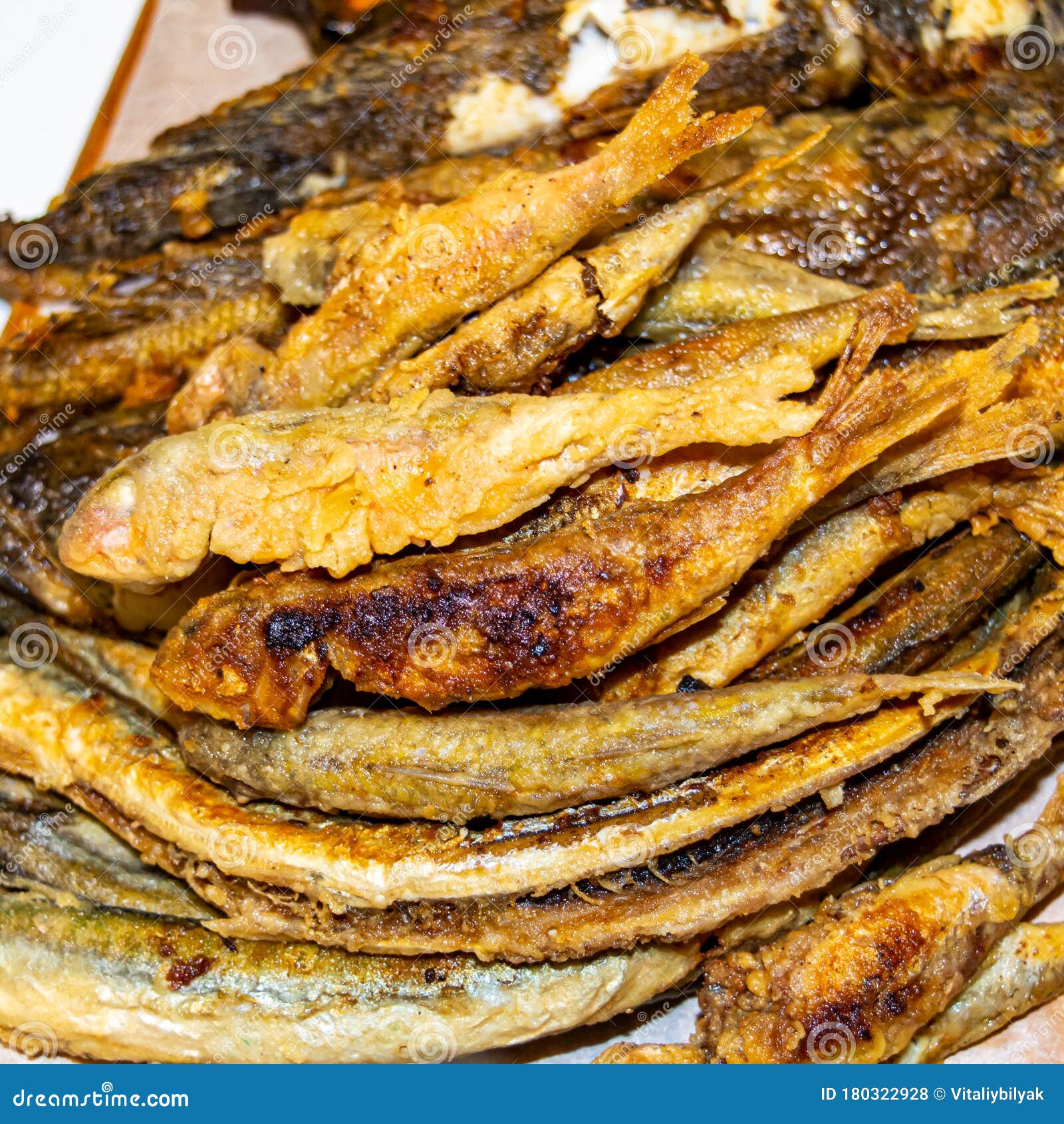Fried small fish stock photo. Image of seafood, appetizing - 180322928