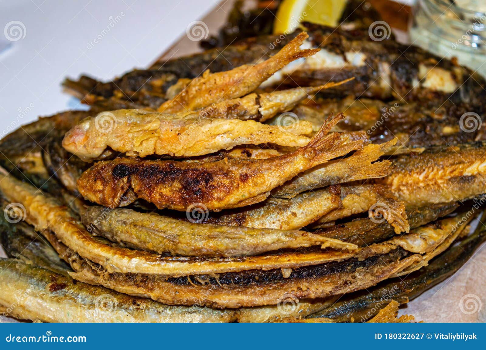 Fried small fish stock image. Image of small, crispy - 180322627