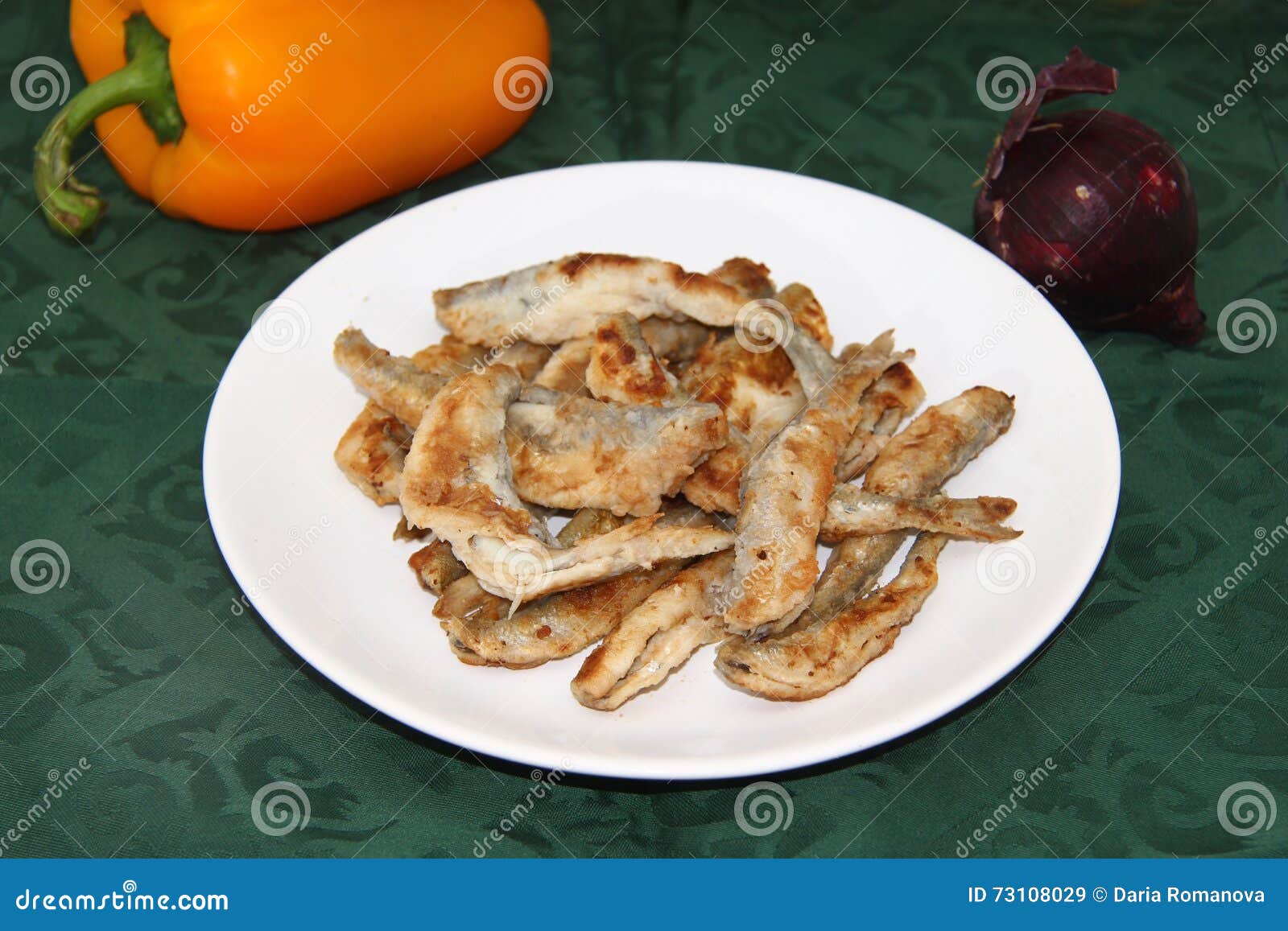 Fried Smelts Baltic Fish on a Dish Stock Image - Image of marine ...