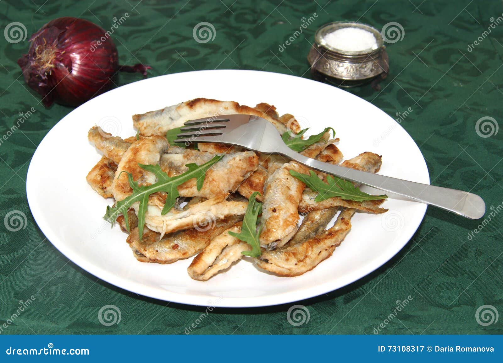Fried Smelts Baltic Fish on a Dish Stock Image - Image of crisp ...