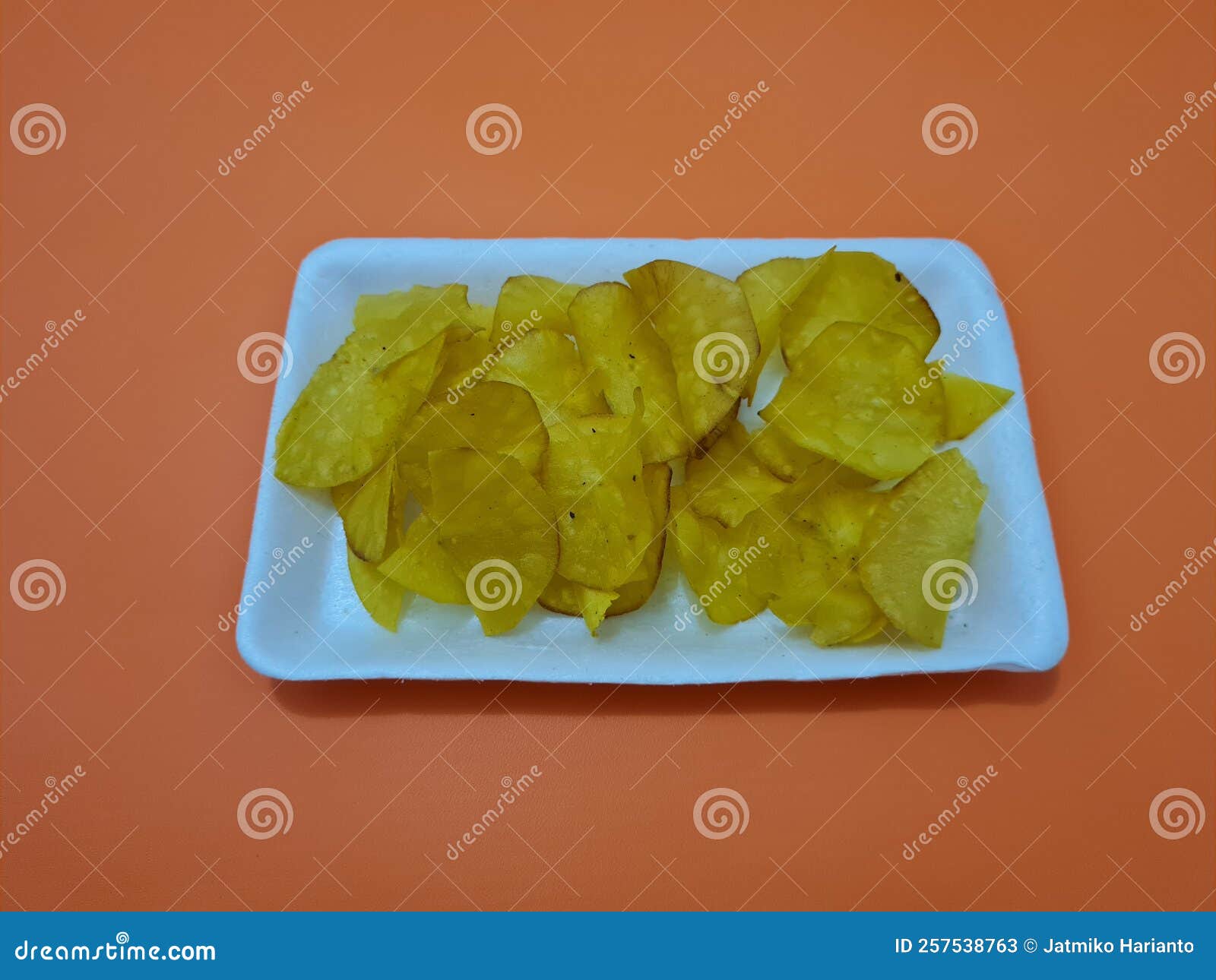Fried Snacks Made from Cassava and Spices, Called Cassava Chips Stock ...