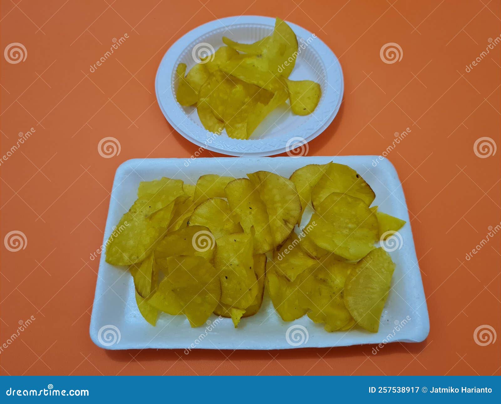 Fried Snacks Made From Cassava And Spices Called Cassava Chips Stock Image Image Of Gourmet
