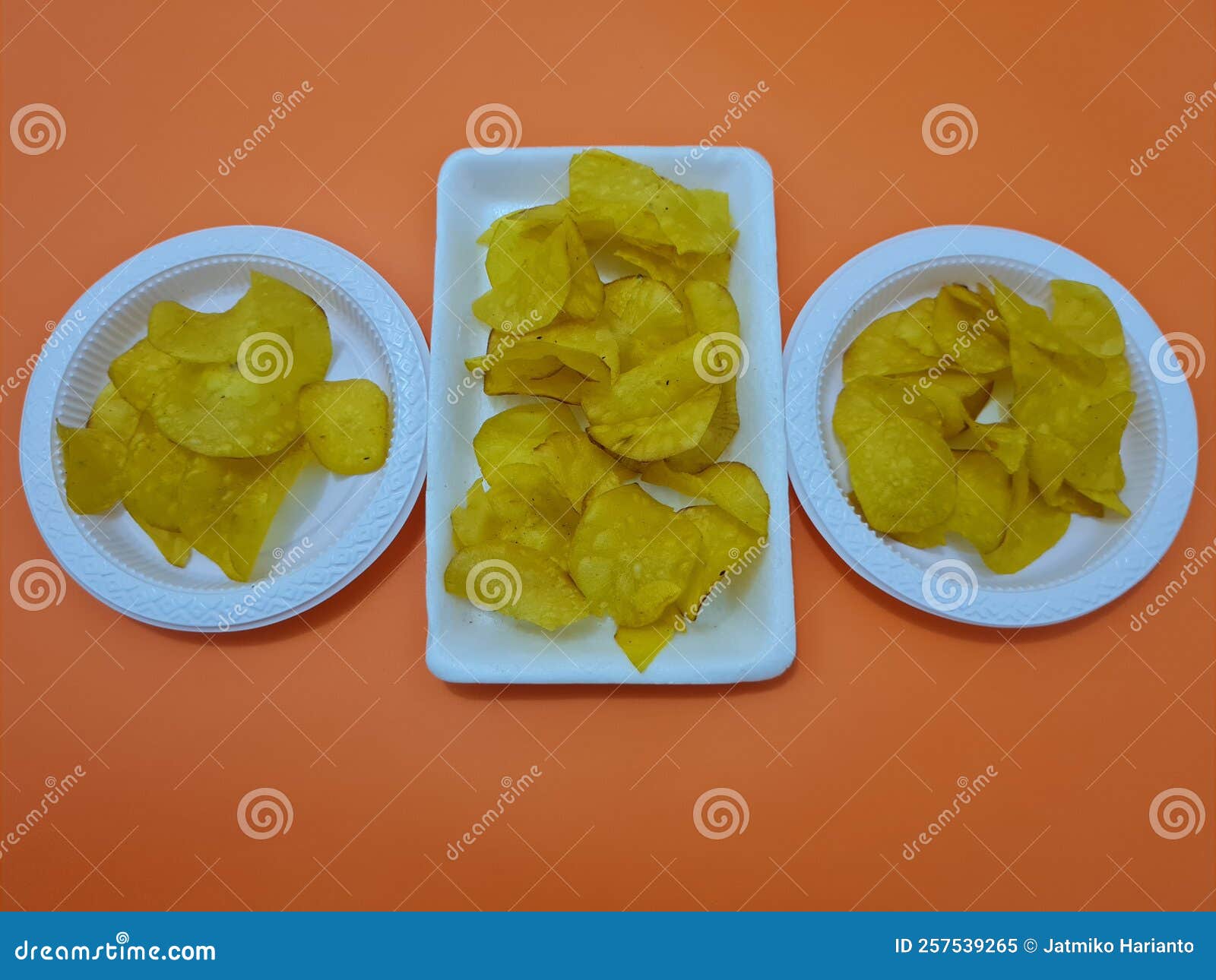 Fried Snacks Made from Cassava and Spices, Called Cassava Chips Stock ...