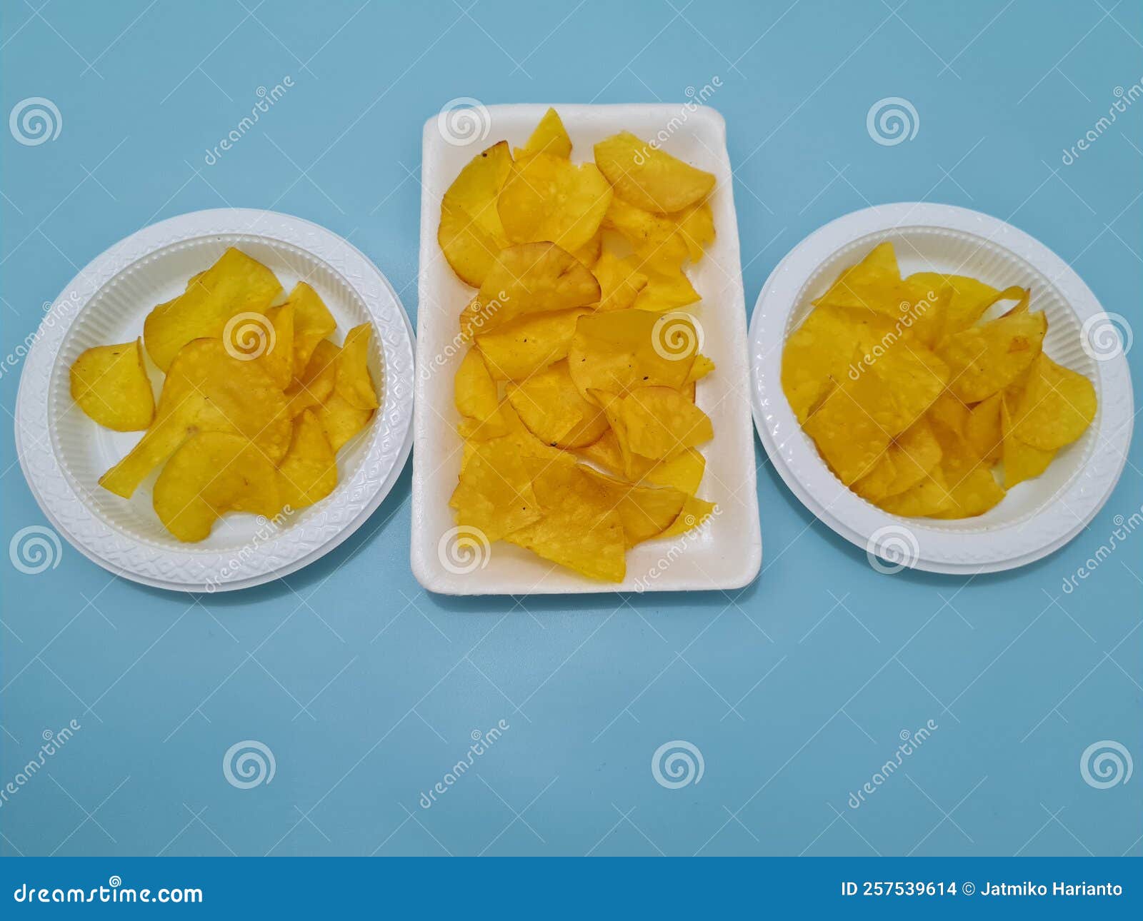 Fried Snacks Made from Cassava and Spices, Called Cassava Chips Stock ...
