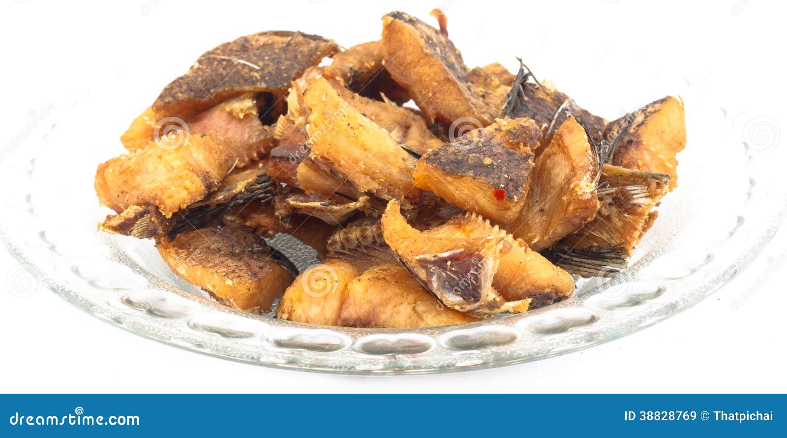 Fried Snakehead Fish Isolated Stock Image - Image of snakehead, spicy ...