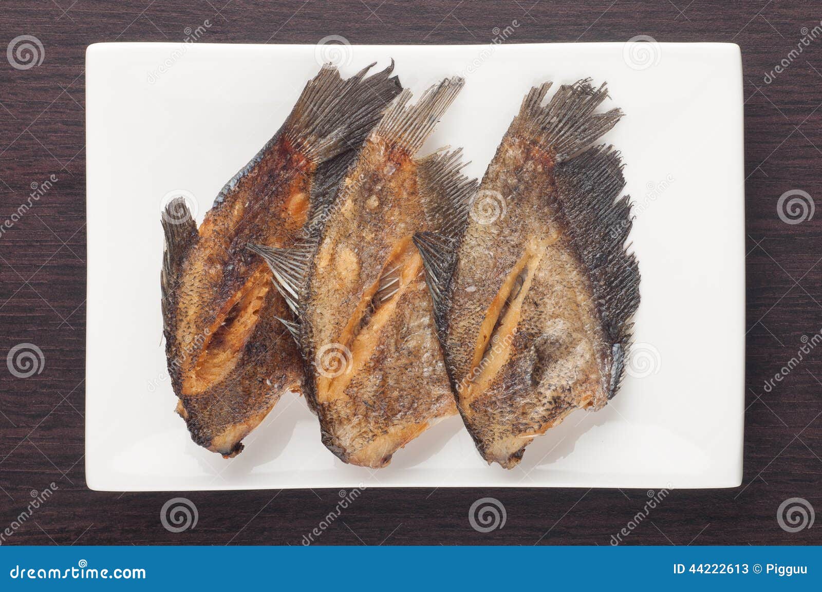 Fried snakeskin gourami stock image. Image of plate, snakeskin - 44222613