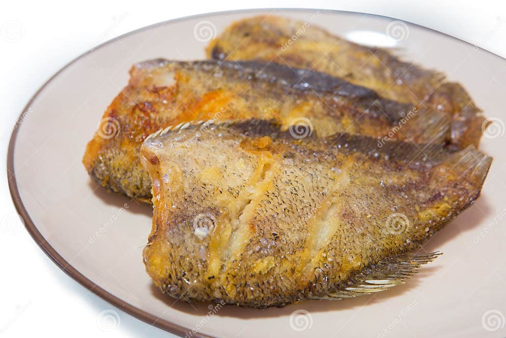 Fried Snakeskin gourami stock image. Image of basket - 39182531