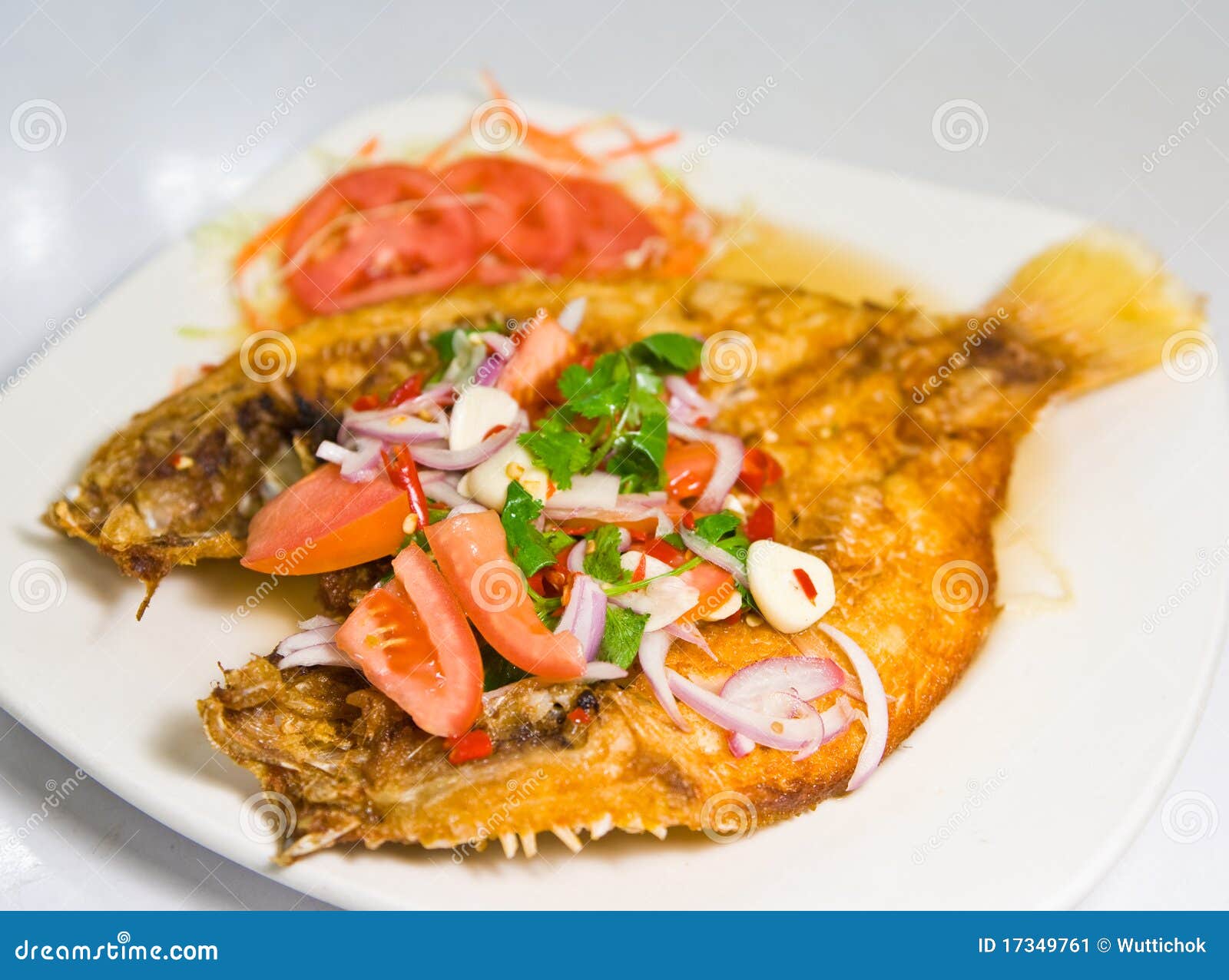 Fried Snapper with Chili Sauce Stock Image - Image of meal, cooking ...