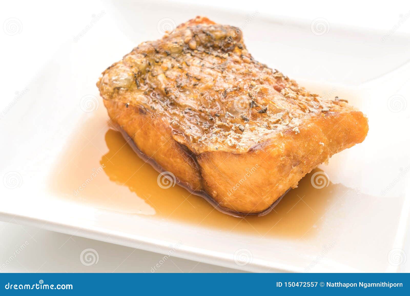 Fried Snapper Fish with Fish Sauce Stock Image - Image of isolated ...