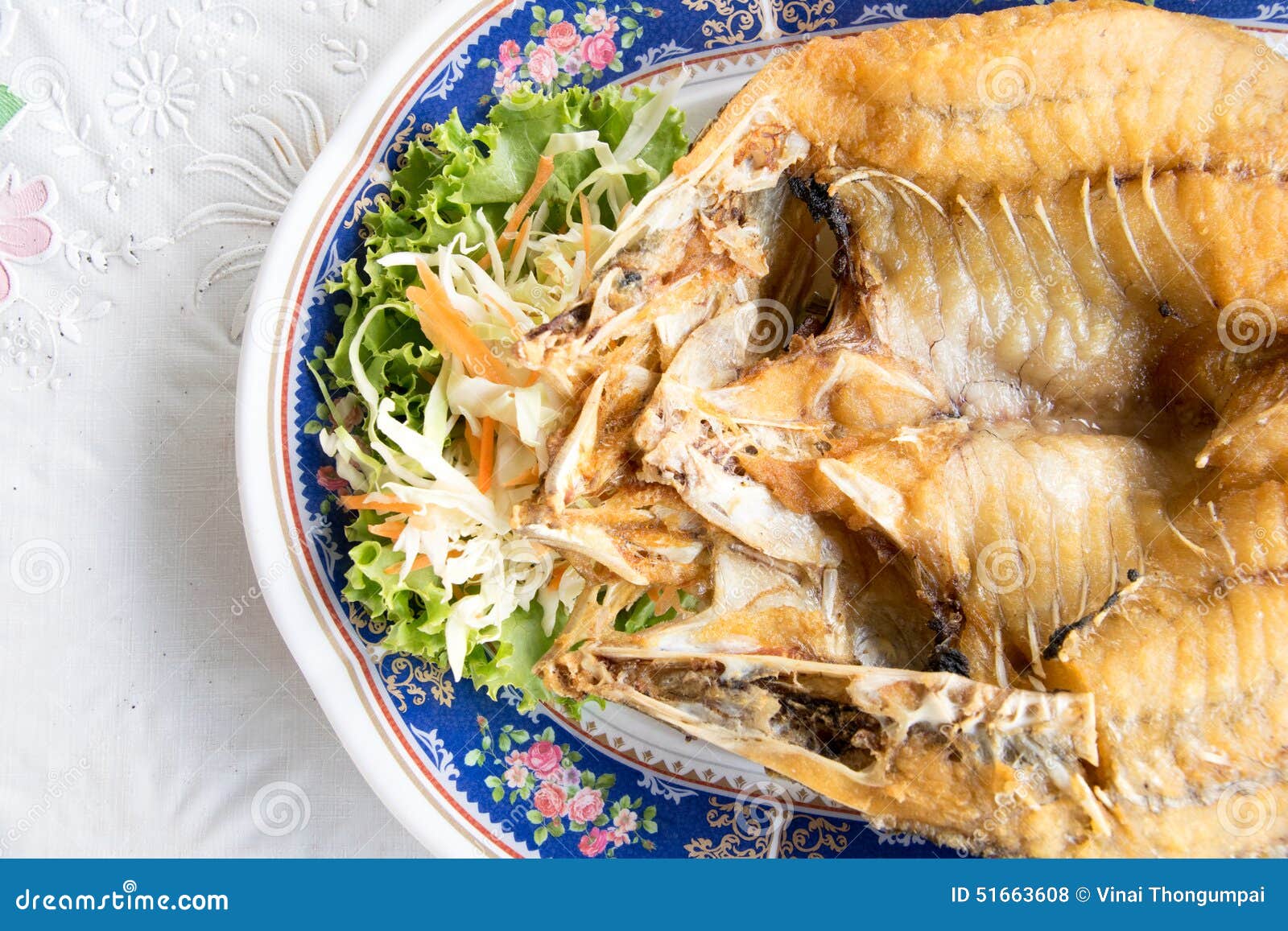 Fried Snapper with Fish Sauce Stock Photo - Image of fried, dish: 51663608