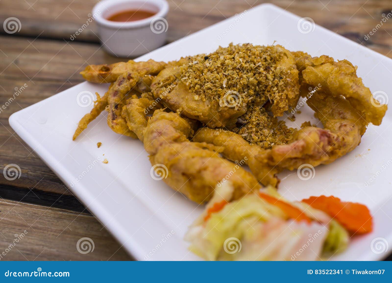 Fried Soft Shell Crab with Garlic Stock Image - Image of corn, dish ...