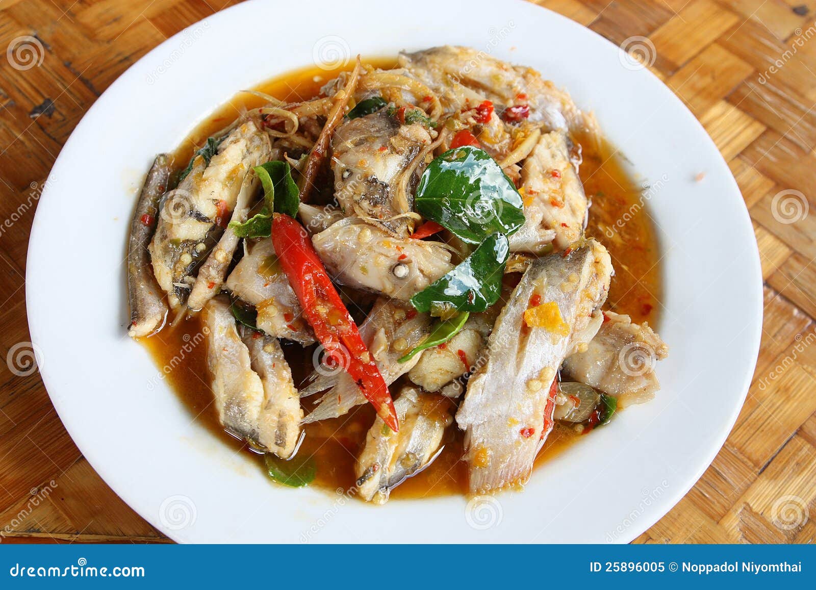 Fried spicy fish stock image. Image of fish, plate, spicy - 25896005