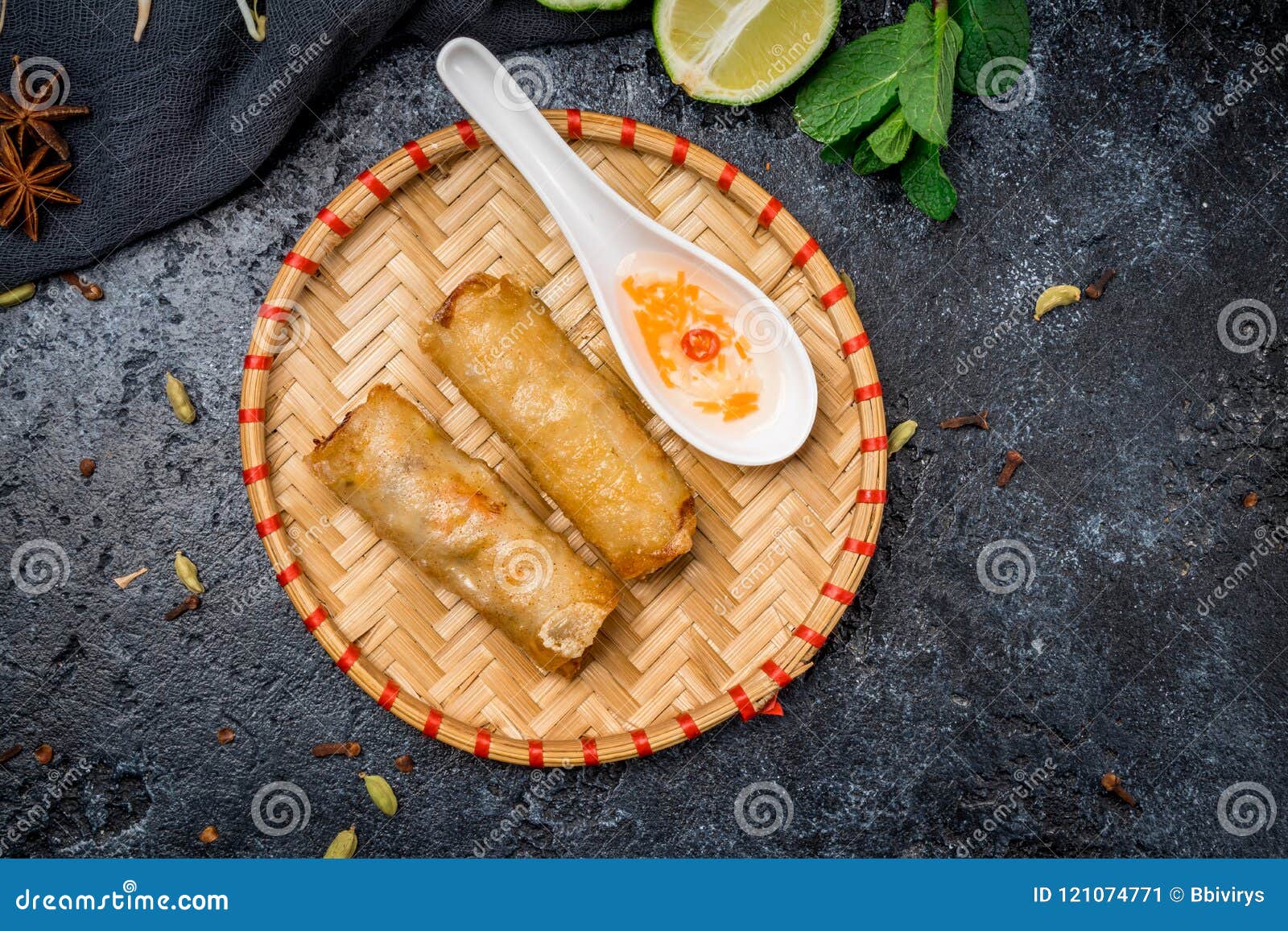 Fried Spring Roll stock image. Image of vietnam, appetizer - 121074771