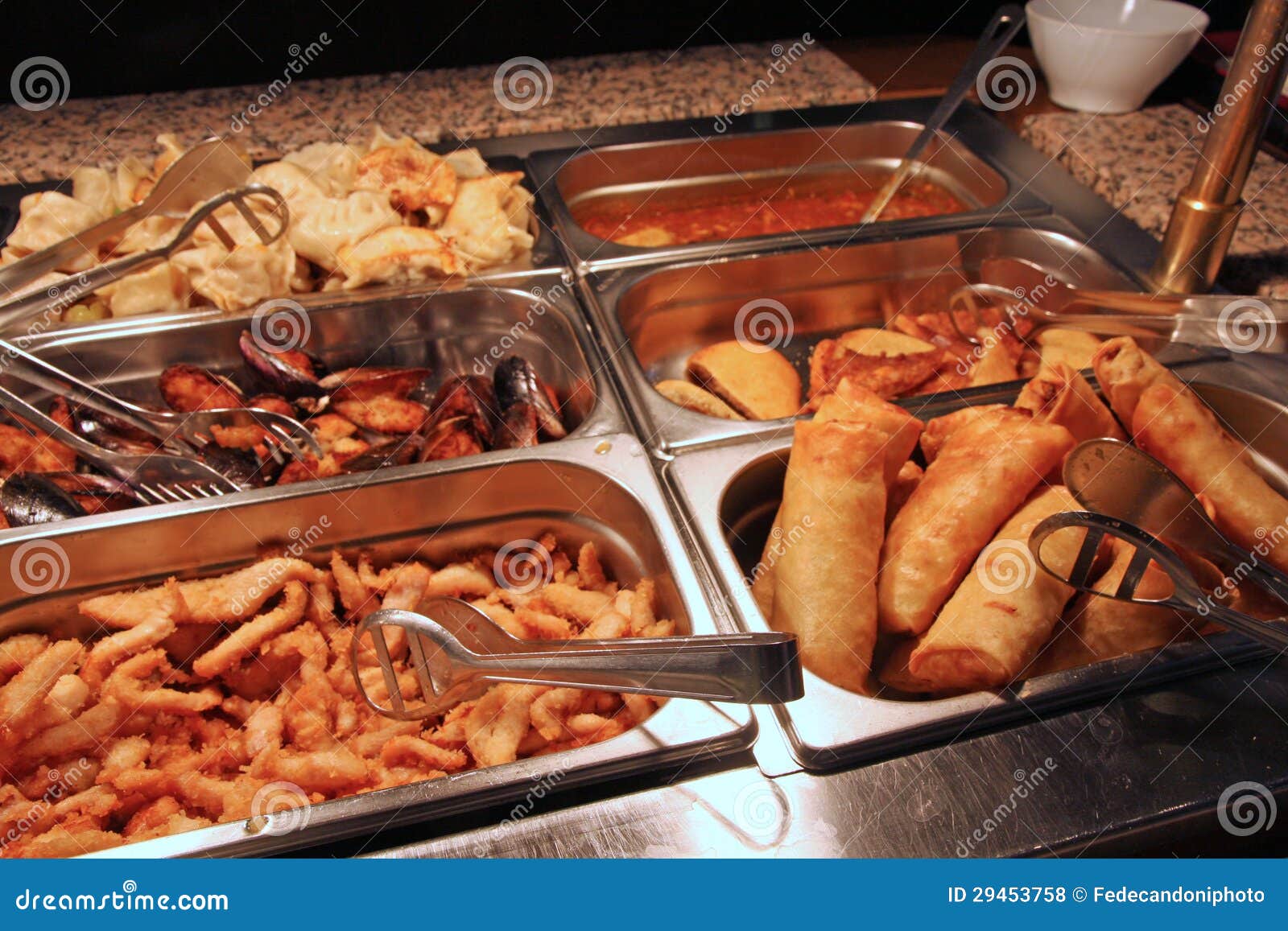 Fried Spring Rolls in Chinese Buffet Restaurant Stock Photo - Image of ...
