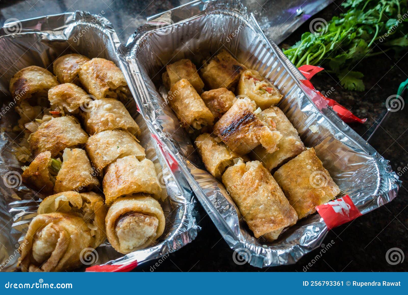Fried Spring Rolls or Dim Sum in an Aluminum Ordered Online. Dehradun ...