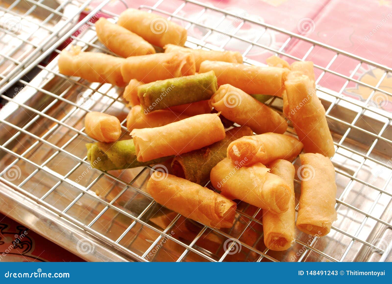 Fried spring rolls. stock image. Image of snack, homemade - 148491243