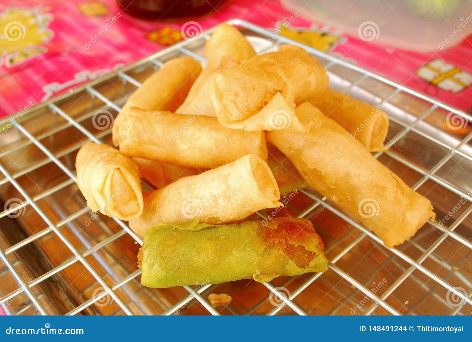 Fried spring rolls. stock photo. Image of roll, fresh - 148491244