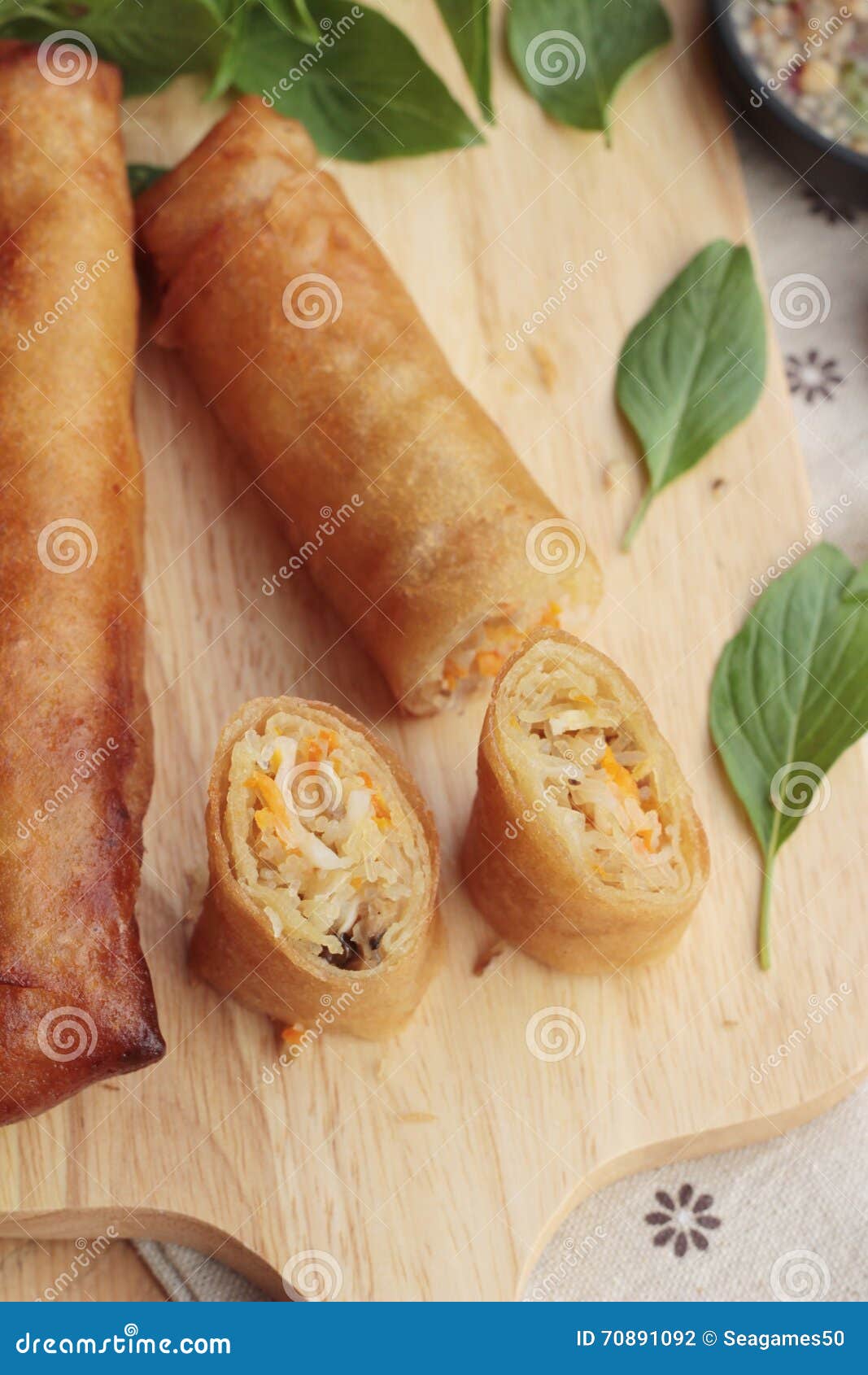 Fried Spring Rolls Traditional for Appetizer Food. Stock Photo - Image ...