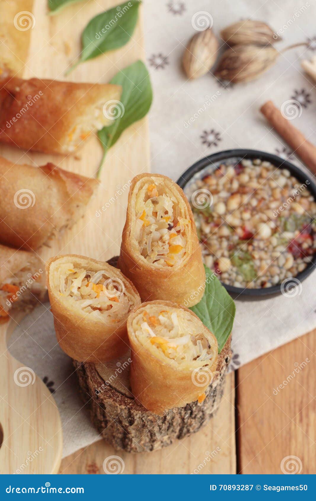 Fried Spring Rolls Traditional for Appetizer Food. Stock Image - Image ...