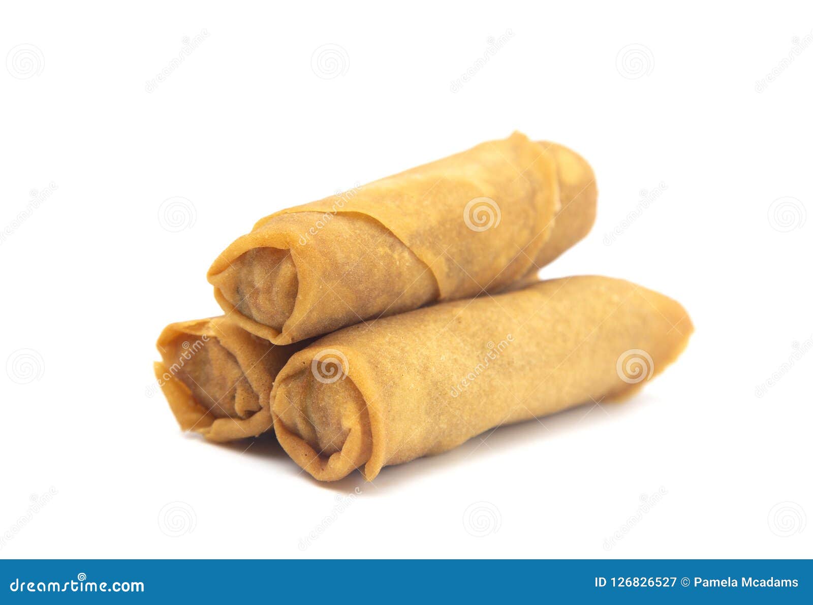 Fried Spring Rolls on a White Background Stock Image - Image of macro ...