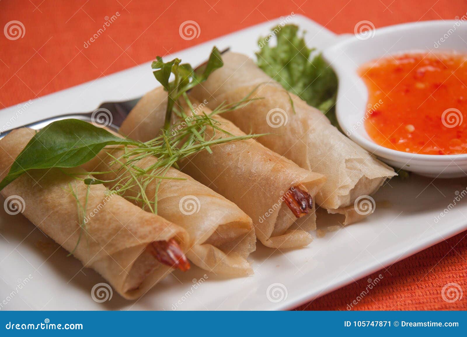 Fried Spring Rool imagen de archivo. Imagen de alimento - 105747871