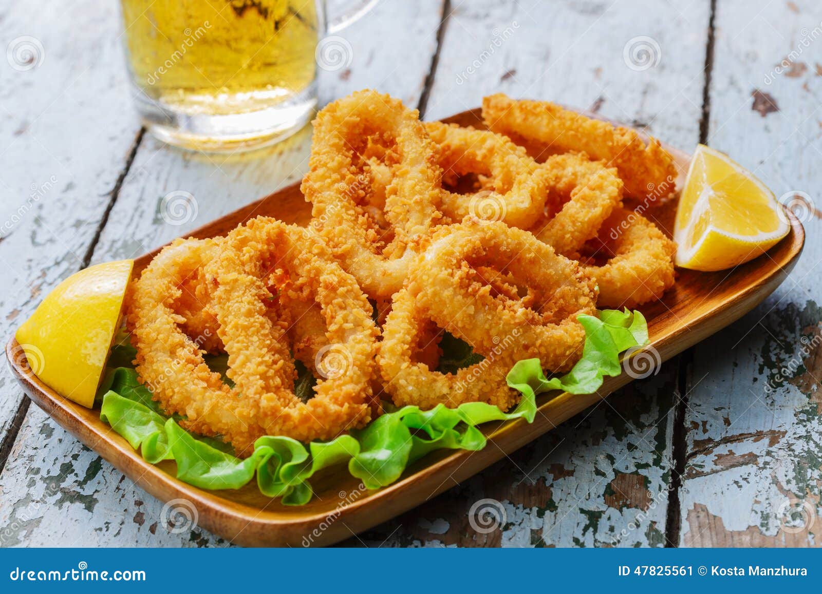 Fried squid ringsÂ breaded stock image. Image of rings - 47825561