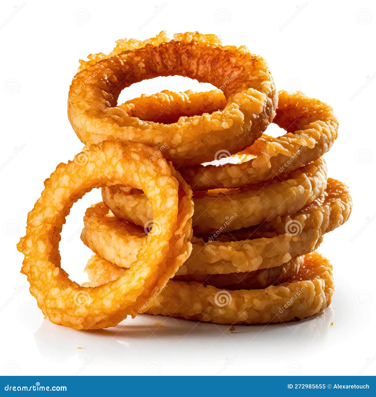 Fried Squid Rings on White Background.generative AI Stock Illustration ...