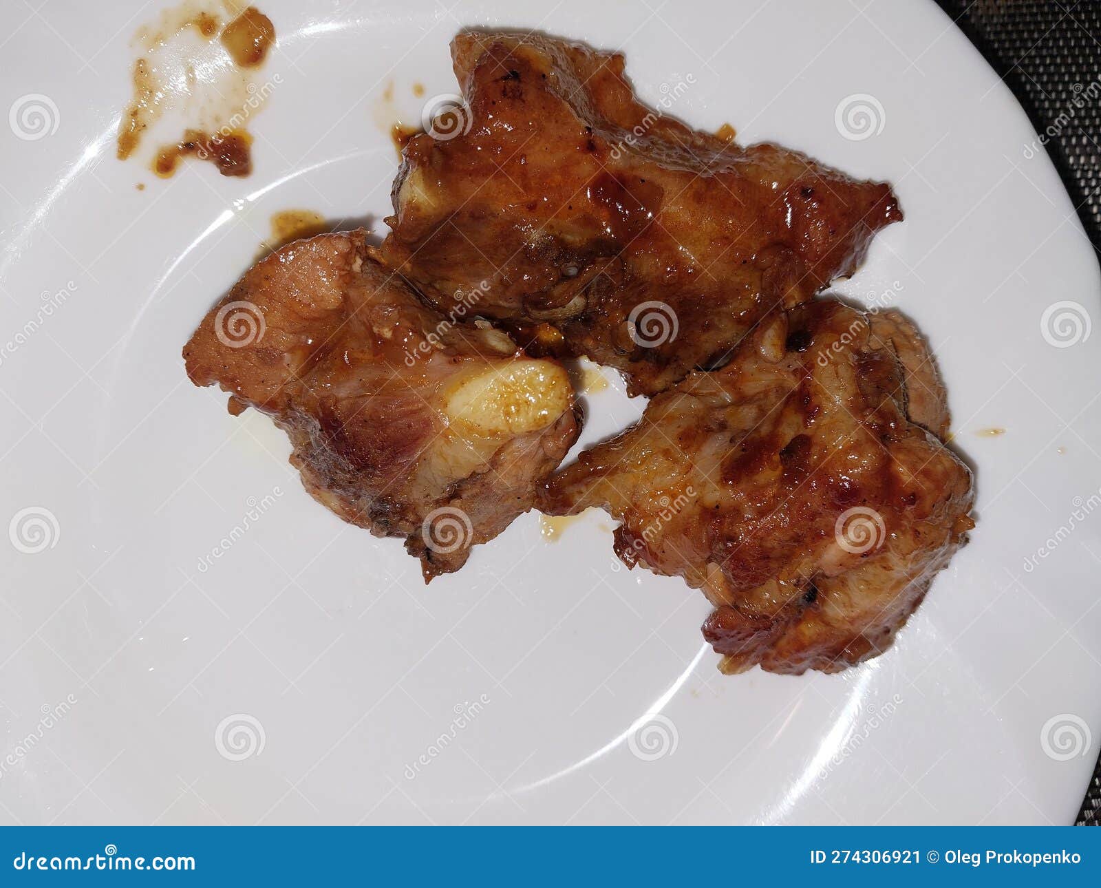 Fried and stewed pork ribs stock image. Image of gravy - 274306921