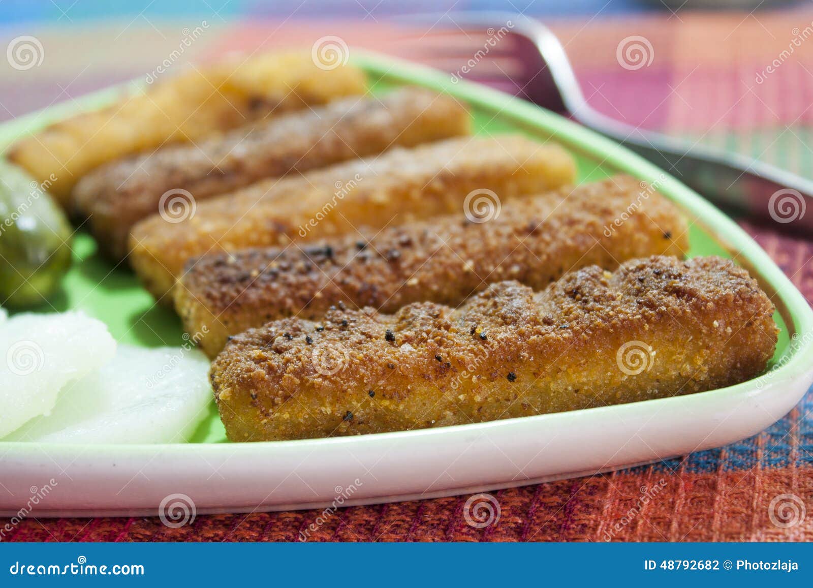 Fried sticks of hake stock photo. Image of fillet, fresh - 48792682