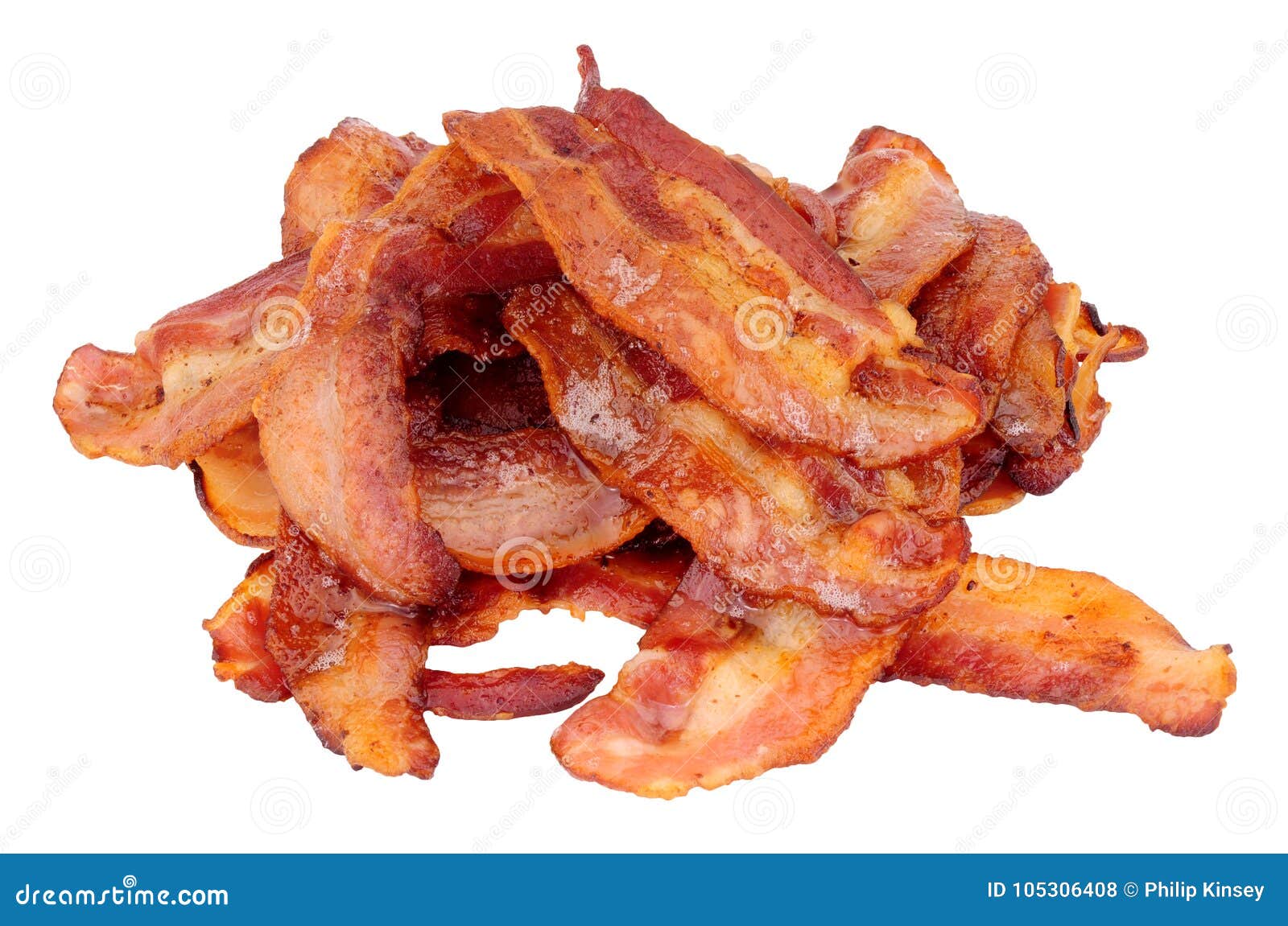 Fried Streaky Bacon Rashers Stock Photo - Image of meat, rashers: 105306408